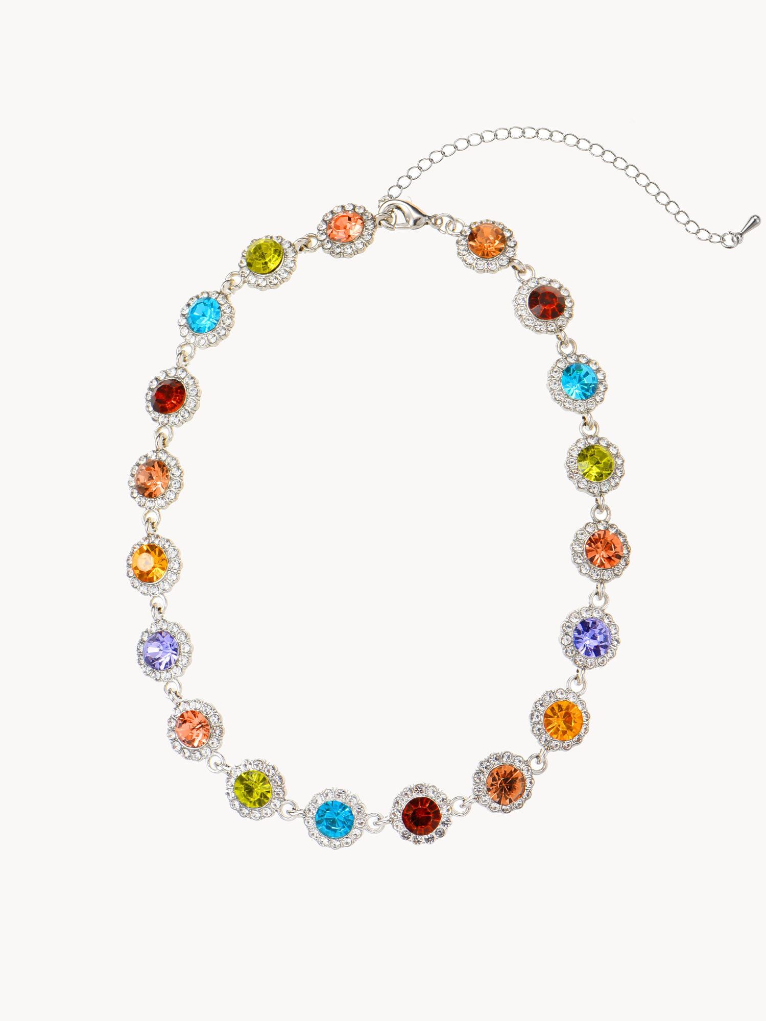 Iris Colored Silver Choker